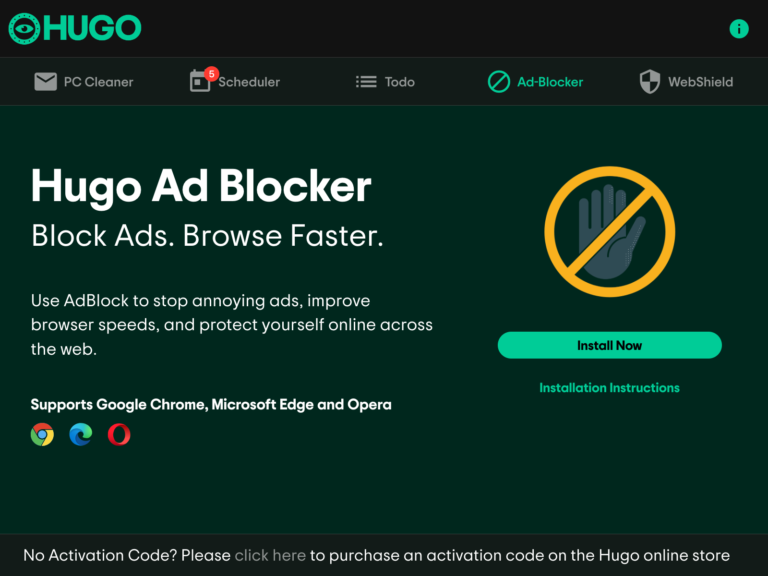 HUGO Ad-Blocker Extension - Hugo PC